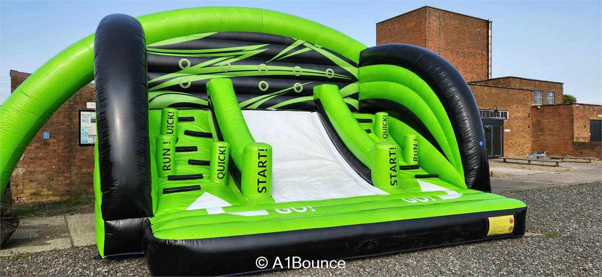36ft x 16ft Double Slide Race - with Reaction Lights - Bouncy Castle ...